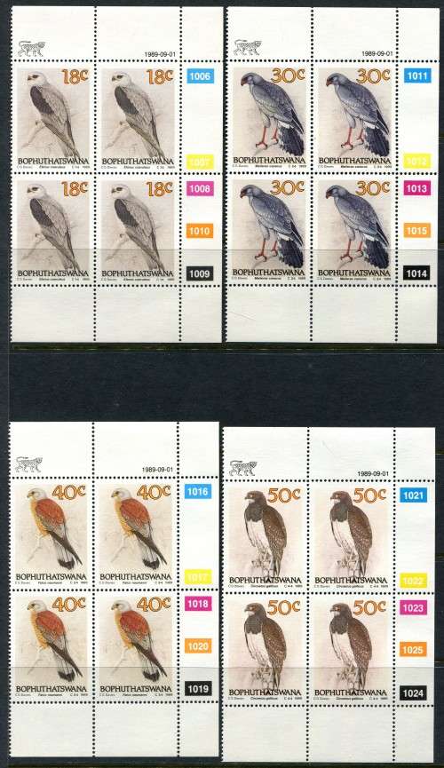 Bophuthatswana - Bophuthatswana - Set of 4 Control Blocks of 4 - 1989 - MNH for sale in ...